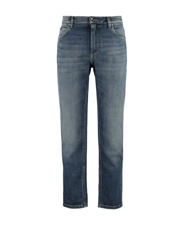 Dolce & Gabbana Logo Plaque Straight Leg Jeans