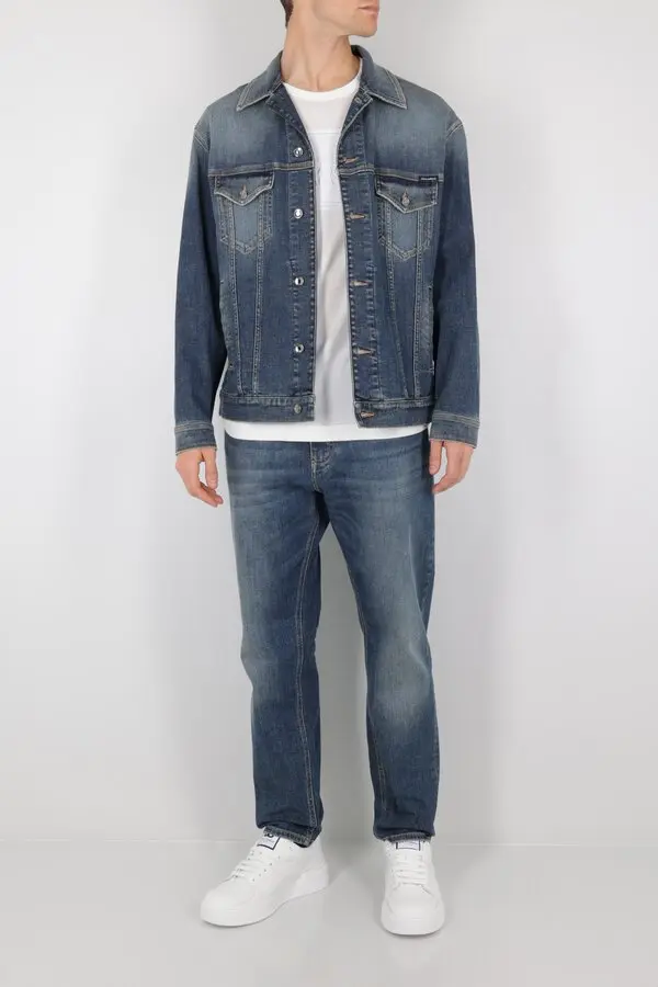 Dolce & Gabbana Logo Plaque Straight Leg Jeans