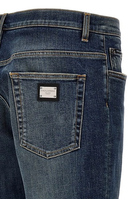 Dolce & Gabbana Logo Plaque Straight Leg Jeans