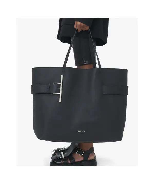 Alexander McQueen T-bar Sling Tote Bag - Black