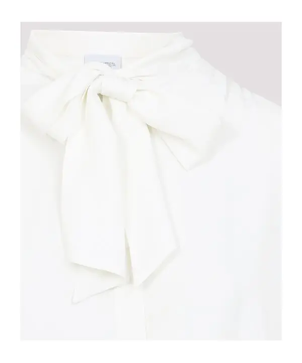 Giambattista Valli Pussy Bow-collar Blouse - White