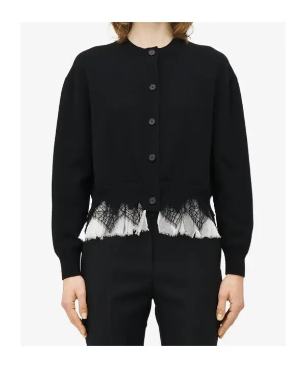 Alexander McQueen Cobweb Lace Jumper - Black/ivory