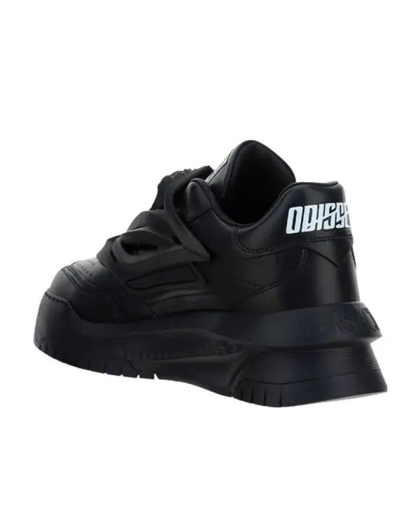Versace Odissea Logo Patch Sneakers - Black