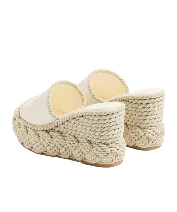 Valentino Garavani 100mm Vlogo Torchon Wedge Mules