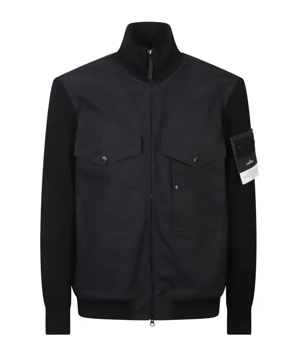 Stone Island Flap-pocket Panelled Jacket - Black