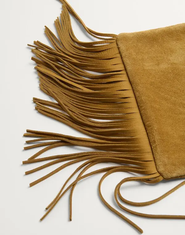 Valentino Garavani Suede Shoulder Bag With Fringe Detail