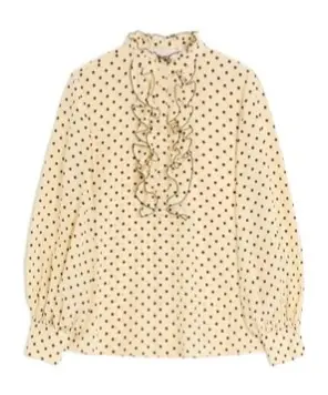 Valentino Garavani Printed Ruffled-trim Shirt - Birch/black