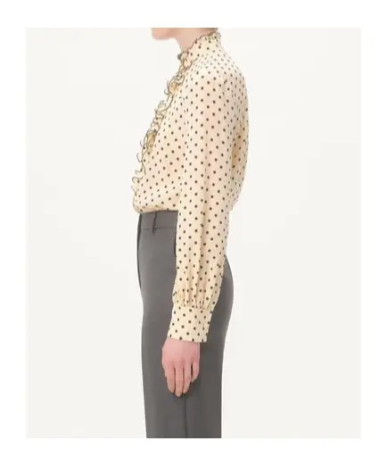 Valentino Garavani Printed Ruffled-trim Shirt - Birch/black