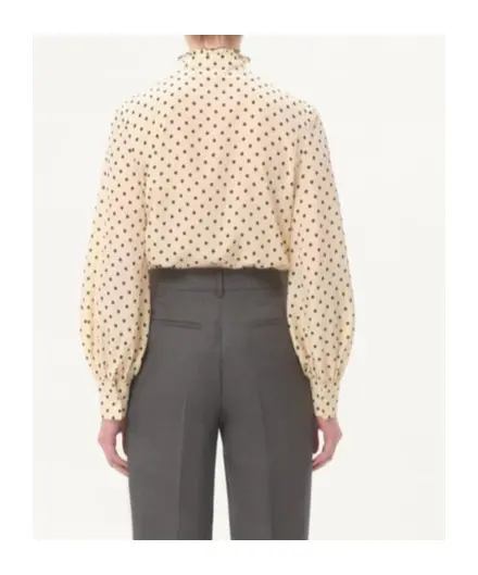 Valentino Garavani Printed Ruffled-trim Shirt - Birch/black