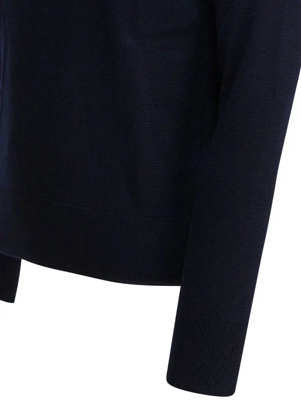 AMI Paris Crewneck Jumper With Embroidered Logo - Black
