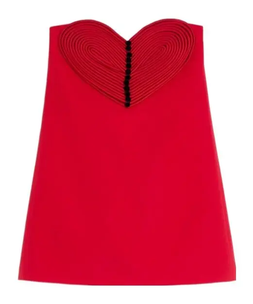 Valentino Garavani Embellished Heart Strapless Mini Dress