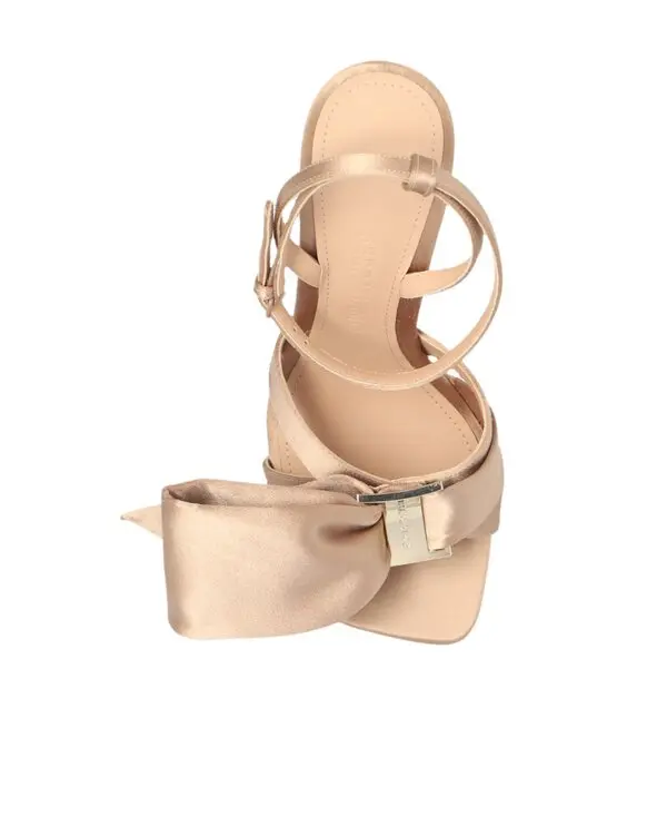 FERRAGAMO High-heeled Sandals With Decorative Bow - Brown