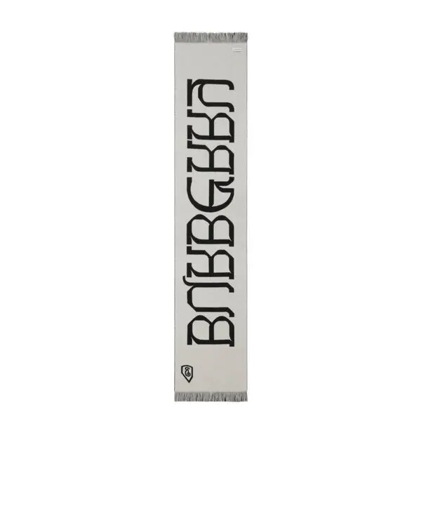 Burberry Logo Jacquard Frayed-edge Scarf - Black