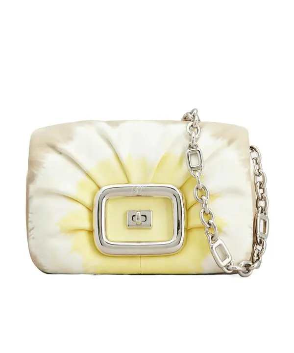ROGER VIVIER Viv' Choc Mini Bag In Nappa Leather - White/yellow/beige