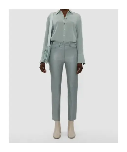 JOSEPH Leather Stretch Cropped Trousers