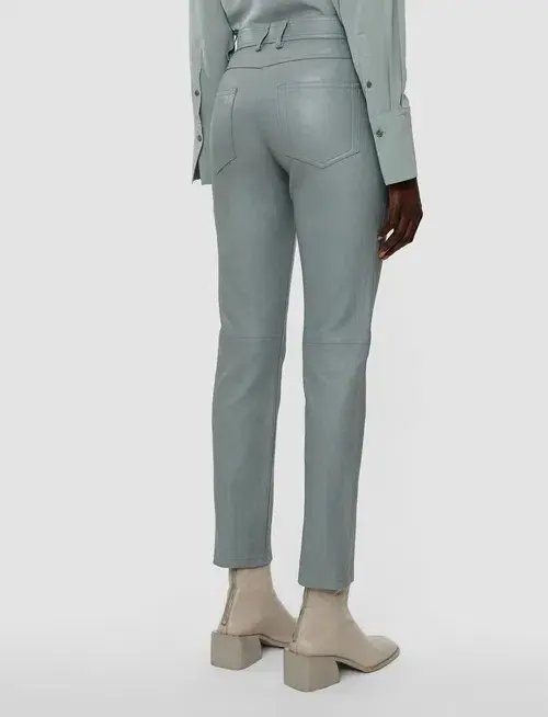 JOSEPH Leather Stretch Cropped Trousers