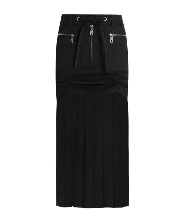 Dolce & Gabbana Midi Skirt With Zipper Detail And Pleated Chiffon