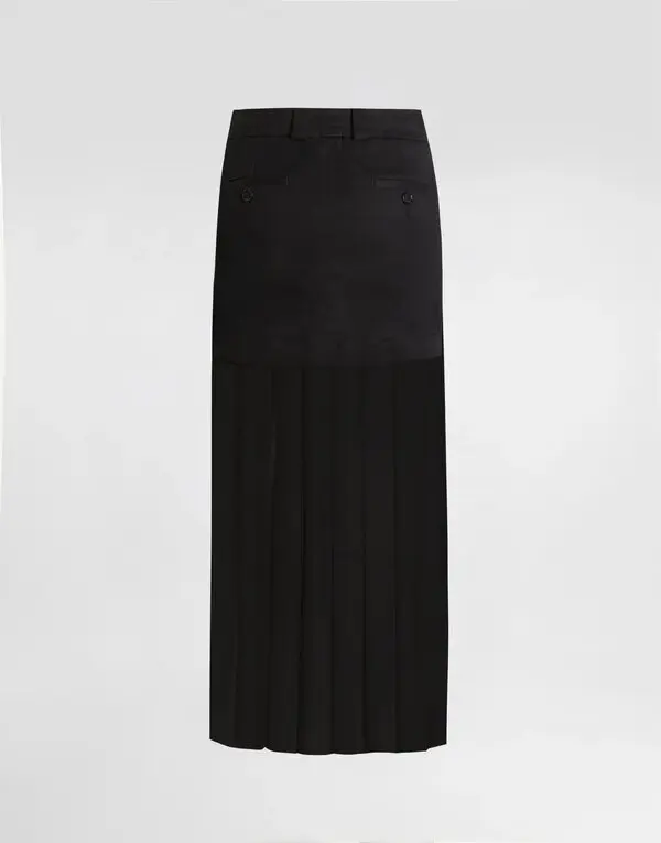 Dolce & Gabbana Midi Skirt With Zipper Detail And Pleated Chiffon