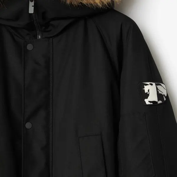 Burberry Hooded Padded Jacket With Ekd Motif