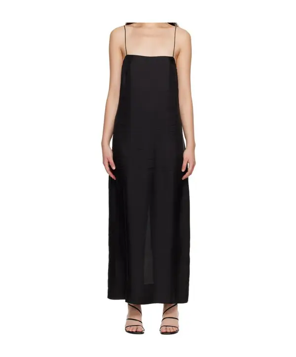 ST. AGNI Spaghetti Strap Slip Dress - Black