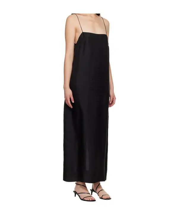 ST. AGNI Spaghetti Strap Slip Dress - Black