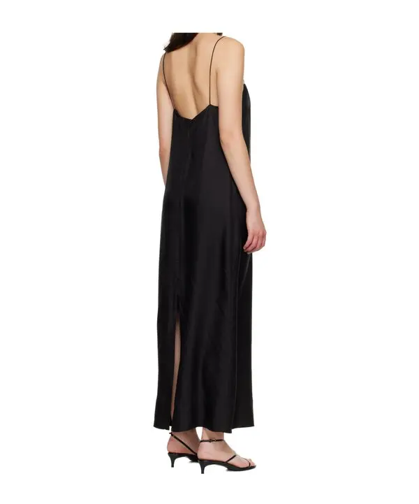 ST. AGNI Spaghetti Strap Slip Dress - Black