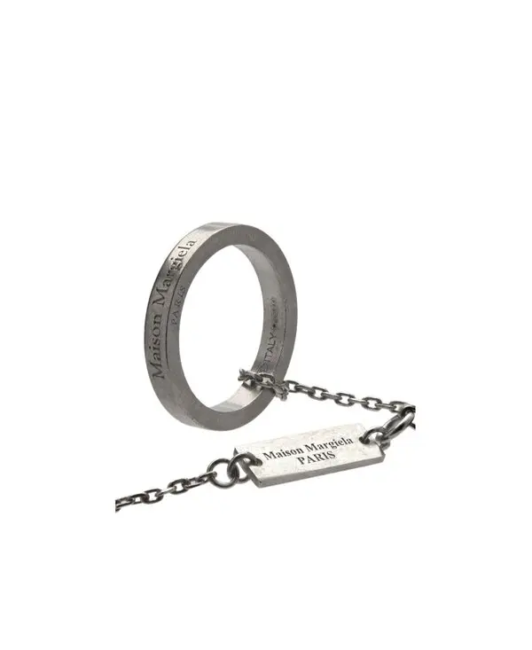 MAISON MARGIELA Logo Ring Pendant Necklace - Gray