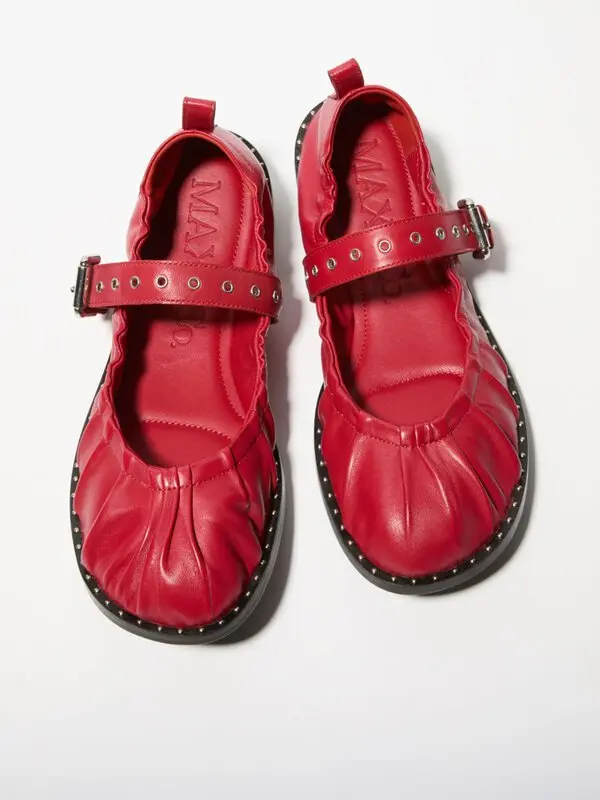 MAXCO. Max&co. Round Toe Ballet Flats With Adjustable Strap