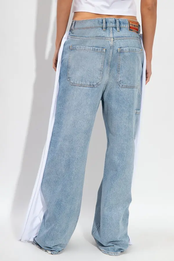 DIESEL® Side Stripe Wide Leg Jeans
