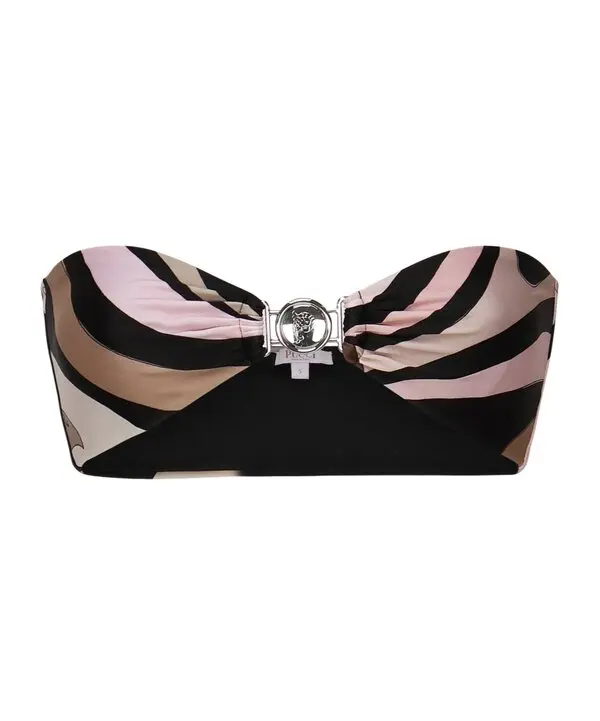 Emilio Pucci Onde-printed Strapless Bikini Top
