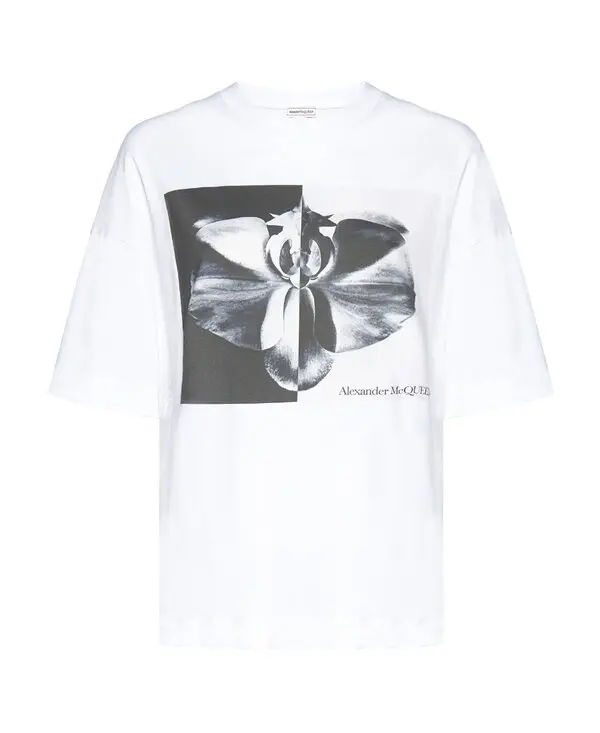 Alexander McQueen Graphic Printed Crewneck T-shirt - White