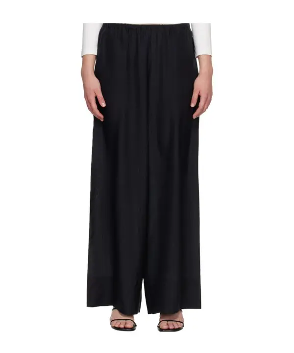 ST. AGNI Elastic Waist Casual Pants - Black