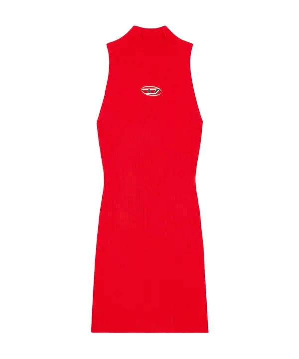 DIESEL® Ribbed Mock Neck Mini Dress - Red
