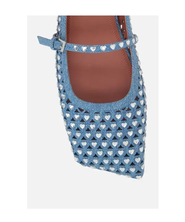 Amina Muaddi Square-toe Ballet Flats With Crystal Embellishments