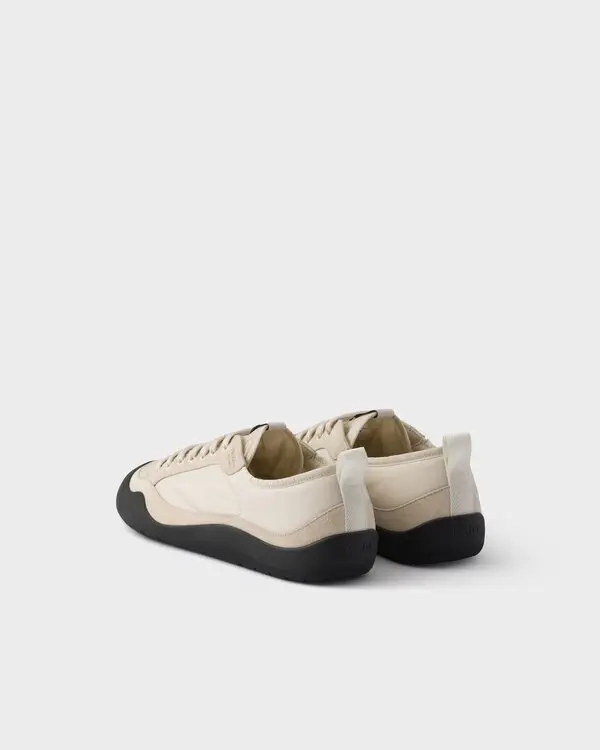 Prada Speedrock Re-nylon And Suede Sneakers - Ivory