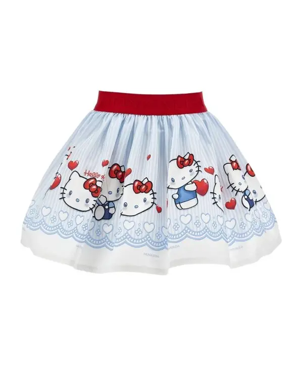 Monnalisa Hello Kitty Print Pleated Skirt