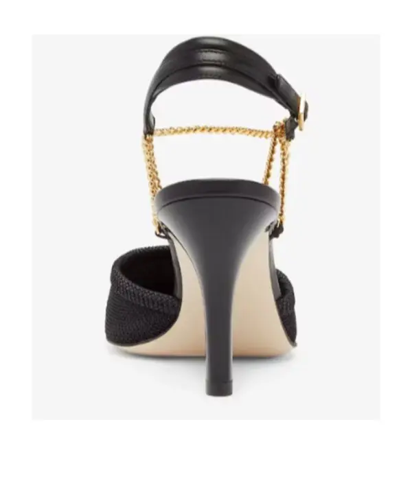 Fendi Mesh Slingbacks With Chain Detail