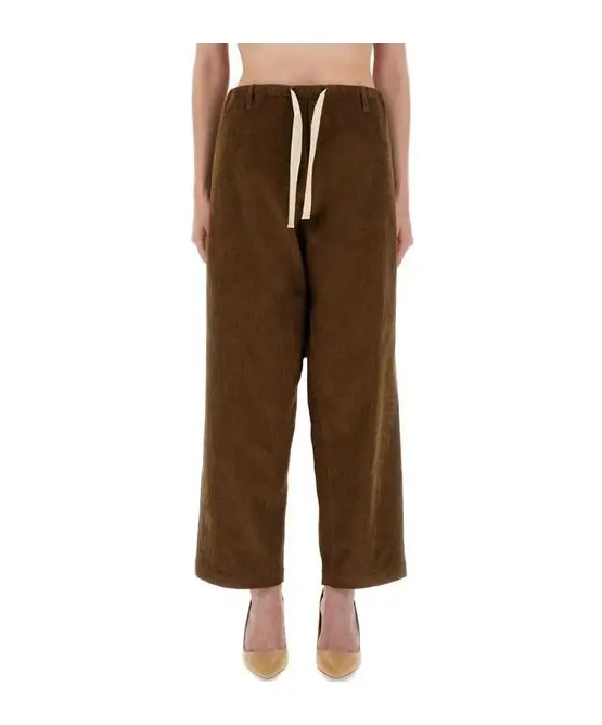 Moschino Drawstring Waist Pants With Trimmed Pockets - Brown