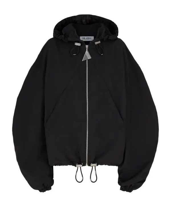 Attico Logo Zip Puller Bomber Jacket - Black