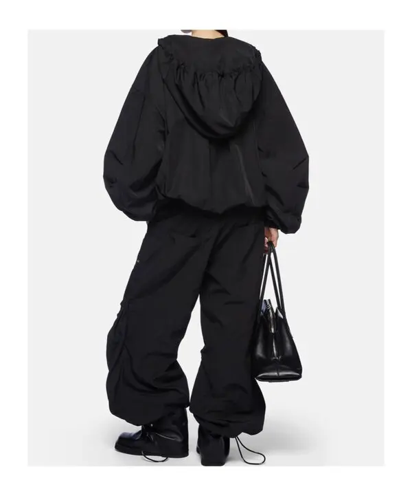 Attico Logo Zip Puller Bomber Jacket - Black