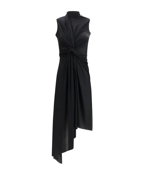 Balenciaga Asymmetric Stretch Dress - Black