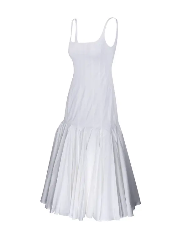 Jacquemus La Robe Agave Sleeveless Midi Dress - White