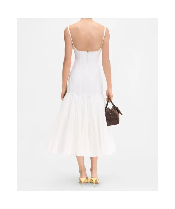 Jacquemus La Robe Agave Sleeveless Midi Dress - White