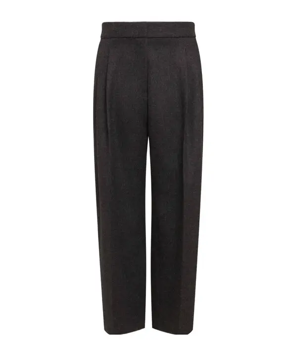 Alaïa Alaa Flannel Tailored Pants - Coal Gray