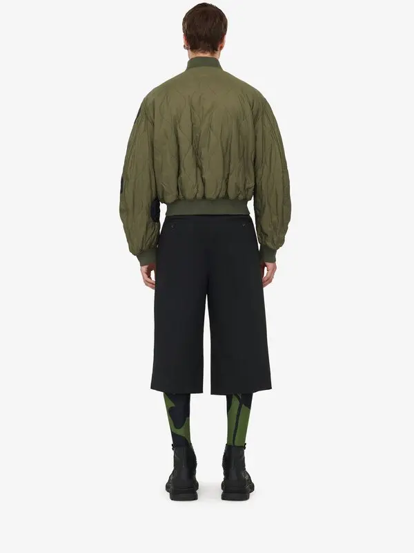 Alexander McQueen Orchid Quilted Bomber Jacket - Brown