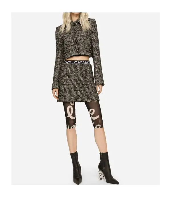 Dolce & Gabbana Mid-waisted Tweed Mini Skirt
