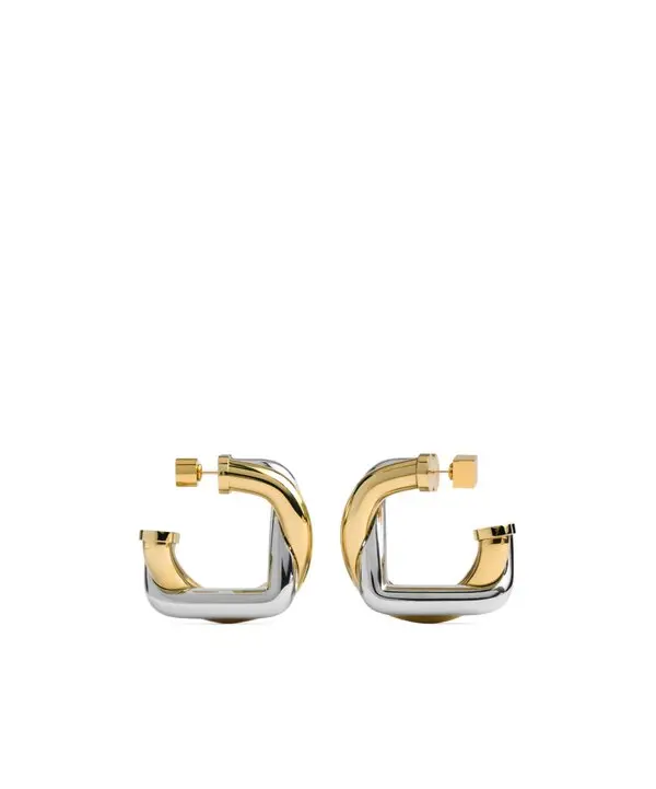 Jacquemus Doppio Brass Hoops - Gold/silver
