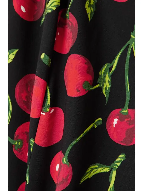 Dolce & Gabbana Sleeveless Cherry-print Knee-length Dress