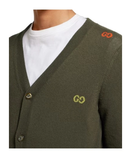 Gucci Multicolored Gg Intarsia V-neck Cardigan