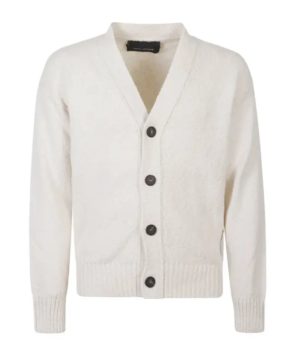 Tagliatore Long-sleeved V-neck Cardigan - White